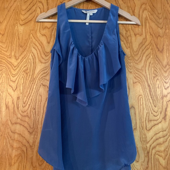 BCBGeneration | Tops | Y2k Bcbgeneration Blue Ruffle Blouse | Poshmark